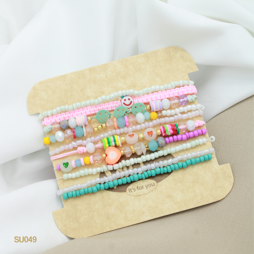Set de pulseras en tonos multicolor SU049 – vilbbao store