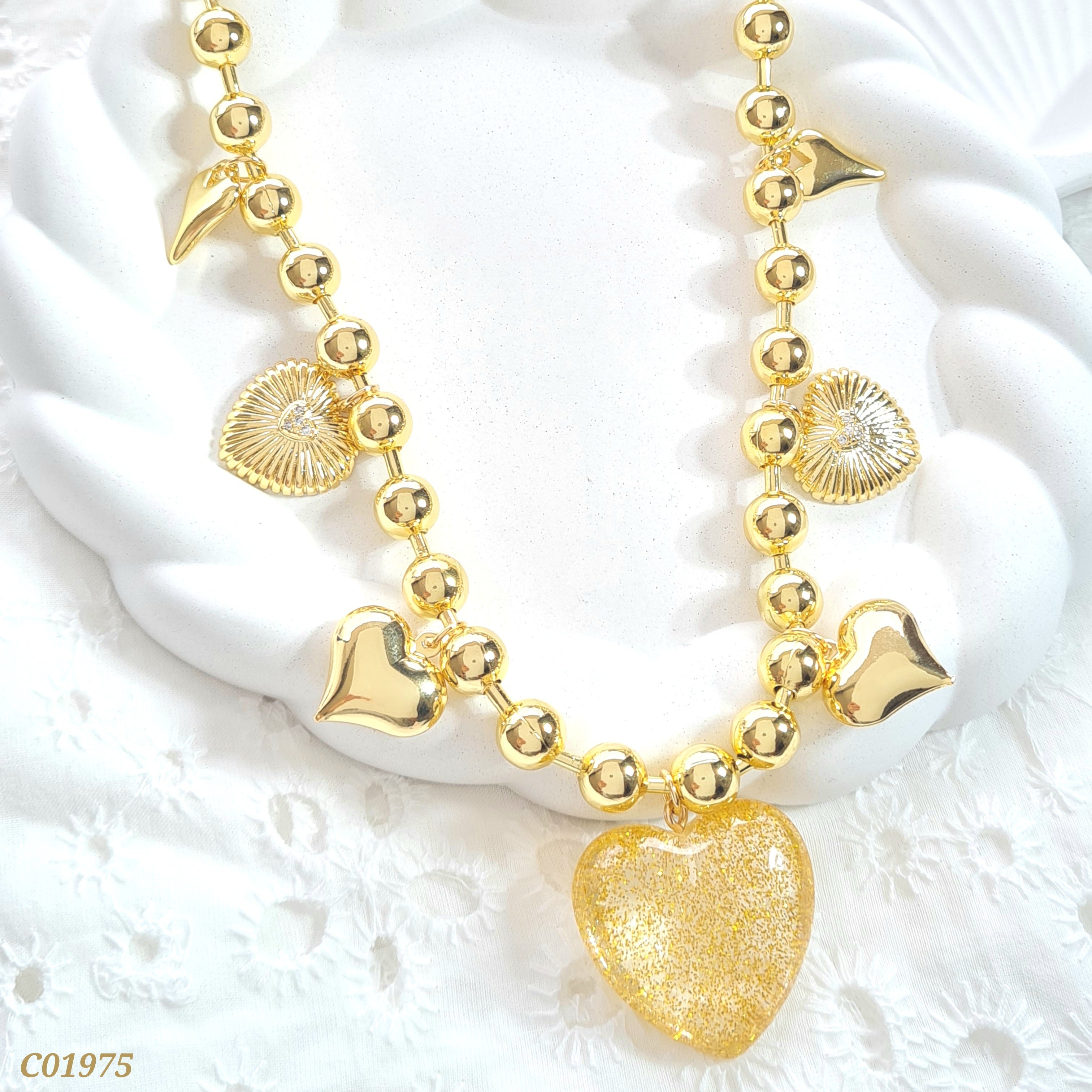 Cadena balines con corazones C01975 – vilbbao store